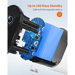 ZJX Wireless Camera System for Home Security, Outdoor Cam with Infrared Night Vision, Body Recognition, Motion Detection and IP65 Waterproof, white (BC-01)