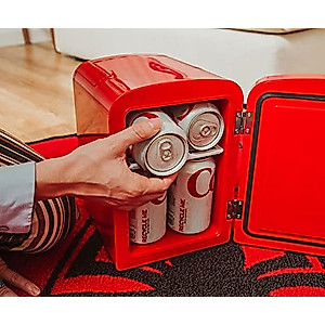 Marvel Comics Spider-Man 4-Liter Mini Fridge Thermoelectric Cooler With Light-Up Eyes | Holds 6 Cans | Small Refrigerator Drink Cooler for Soda, Beer, Skincare