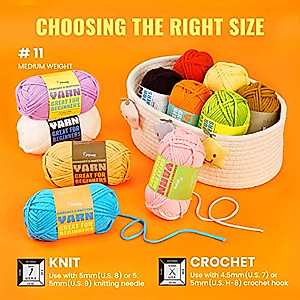 Pllieay Red Cotton Yarn, 4x50g Crochet Yarn for Crocheting and Knitting, Cotton Yarn for Beginners with Easy to See Stitches for Beginners Crocheting and Knitting