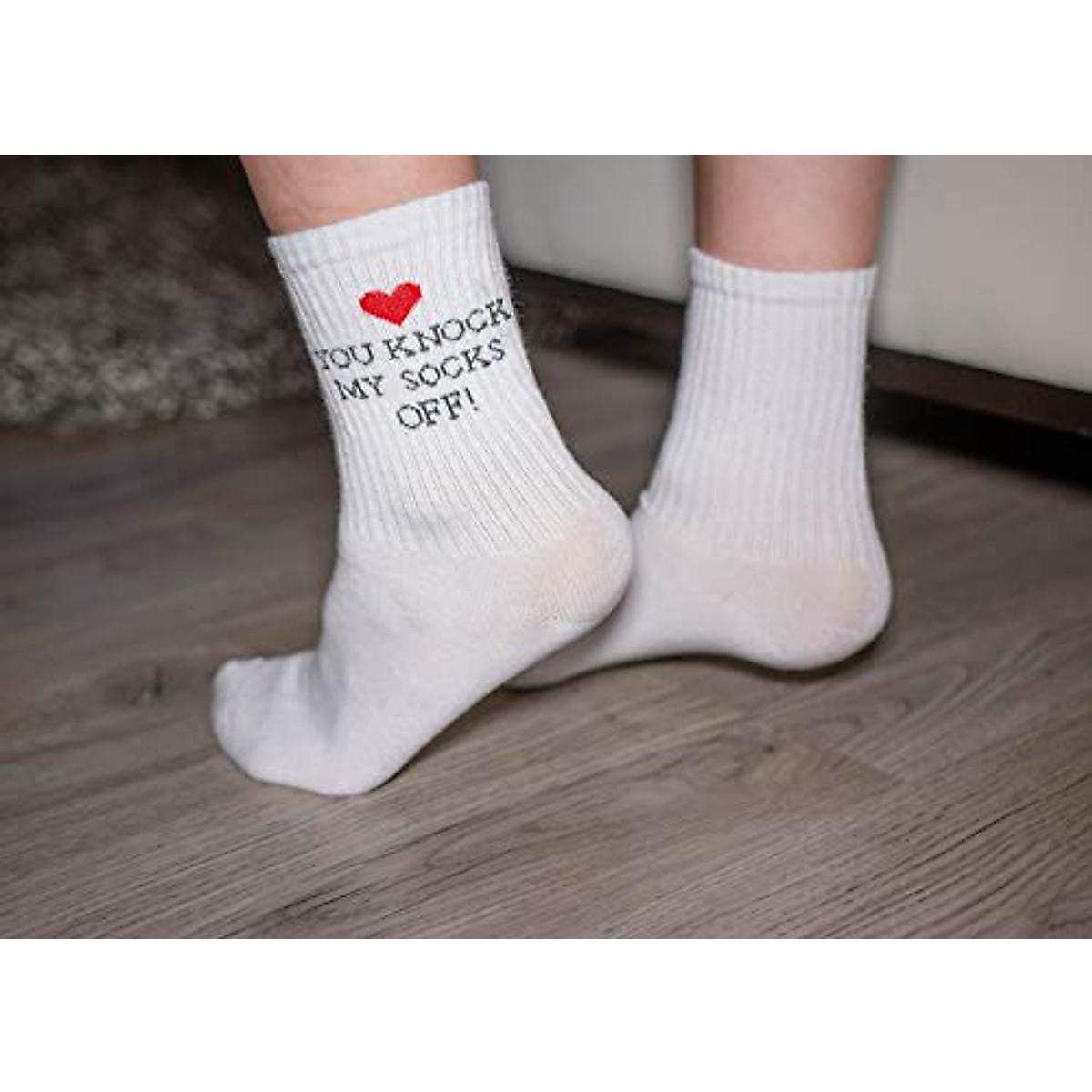 Light Autumn Love Socks with Message - Gift for Women - Novelty Birthday Socks Women's Present - Funny & Sweet Gift for Wife or Girlfriend - You Knock My Socks Off! - Valentine's Day Gift for Her