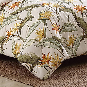 Tommy Bahama - King Duvet Cover Set, Cotton Bedding with Matching Shams & Button Closure, All Season Home Decor (Birds of Paradise Beige, King)