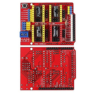 ACEIRMC 3D Printer CNC Shield V3 Engraver Expansion Board with 4X A4988 Driver Module and 4 x Radiator (Kits)