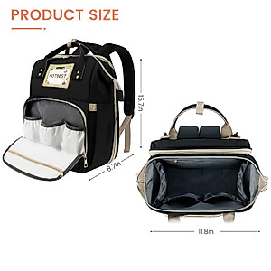 HOTBEST Baby Diaper Bag Backpack,Newborn Registry for Baby Shower Gifts, Portable Nappy Bags for Girls Boys, Multifunction Travel Stuff Maternity New Mom Gifts for Women, Black