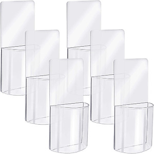 6 Pieces Acrylic Remote Control Holder Transparent Wall Mount Organizer Clear Acrylic Media Storage Box