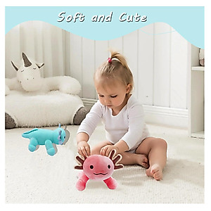 1Pcs Axolotl Plush Toys,10.8 Inch Lovely Soft Stuffed Pillow Dolls Toy Home Decoration for Kids Toddler Adult, Cute and Cuddly Axolotl Stuffed Animal Figure Gifts Christmas Halloween Birthday(Pink)
