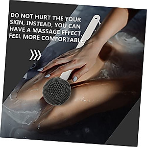 FRCOLOR Silicone Bath Brush Exfoliating Back Scrubber for Shower Body Cleaner Brush Body Scrubbing Brush Loofah Scrub Brush Massage Bath Scrubber Soft Rubber Heart-Shaped Washing Machine