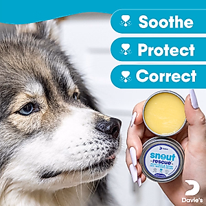 Davie's Snout Rescue - Dog Nose Balm for Dry Nose, All-Natural Dog Paw Pad Balm, Paw Balm Dogs Lick Safe, Snout Soother for Dogs and Cats, Paw Soother for Dogs, Made in USA - 1oz