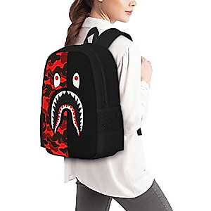 HAIXING Camo Shark Backpack Laptop Backpack For Boys Travel Bag Casual Daypack Hiking Bag For Girls 17inch School Begin Gifts
