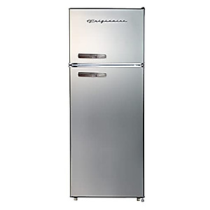 Frigidaire EFR753-PLATINUM EFR753, 2 Door Apartment Size Refrigerator with Freezer, Silver & BLACK+DECKER Digital Microwave Oven with Turntable Push-Button Door, 0.9 Cu Ft