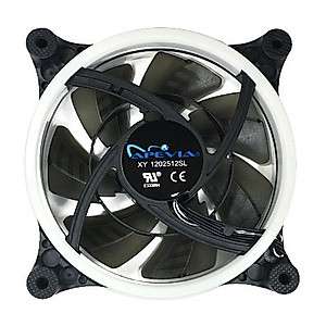 APEVIA 512L-CWH 120mm Silent Dual Rings White LED Fan with 32 x LEDs & 8 x Anti-Vibration Rubber Pads (5 Pk)