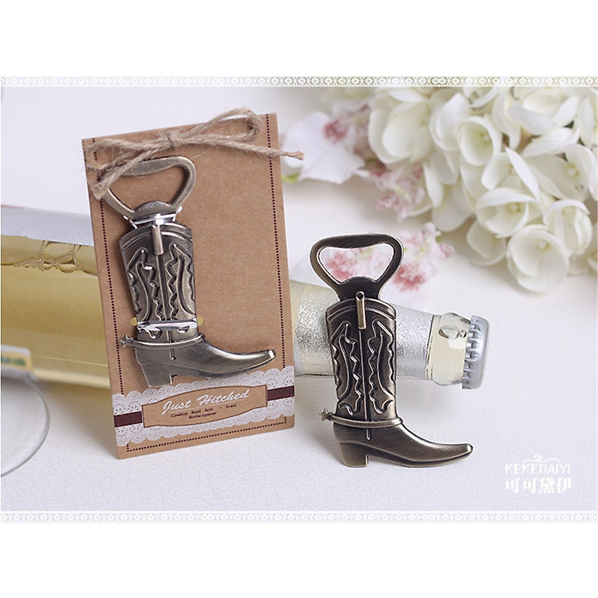 Cowboy Boot Bottle Openers with Exquisite Packaging, 12 Pcs Boot Bottle Opener Beer Accessories Metal Stainless Steel Bottle Openers,Best Groomsman Gift