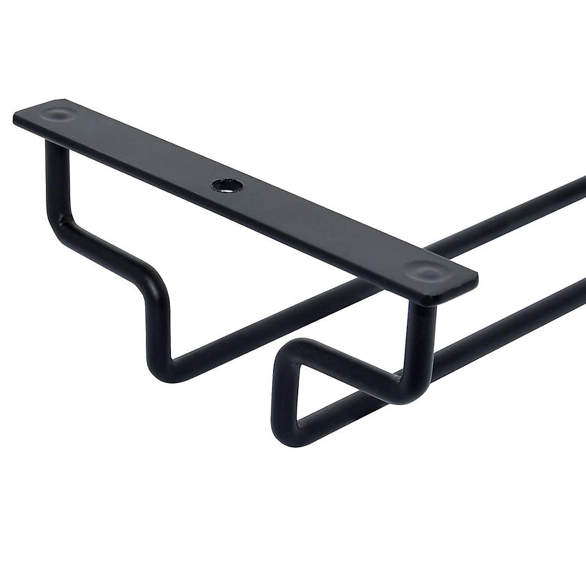 ZOOHOT 27.5cm Wine Glass Rack - Under Cabinet Stemware Wine Glass Holder Glasses Storage Hanger Metal Organizer Black (1 Rows, 2 Pack)