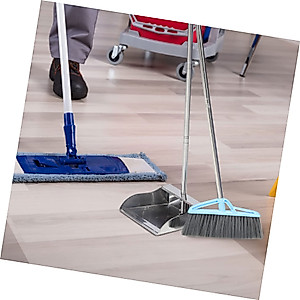 Cabilock 2 Sets Stainless Steel Trash Shovel Dustpan Broom Kit Broom Dustpan Garbage Sweeping Tool Pet Poop Tray Cleaning Dustpan Kit Office Household Stainless Steel + Plastic Floor Brush