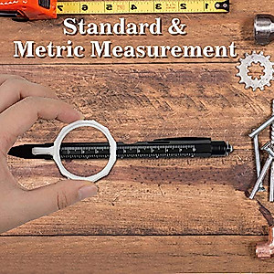 ATDIAG Cool Gadgets Stocking Stuffers for Men Dad Him Christmas Birthday Gifts Who Have Everything, 2Pcs Multi-tool Pens Metal Set for Men, 9 in 1 Aluminum Multi Tool Pen Ruler Light