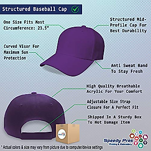 Custom Baseball Cap Flying People Eater Embroidery Children Acrylic Dad Hats for Men & Women Purple Design Only