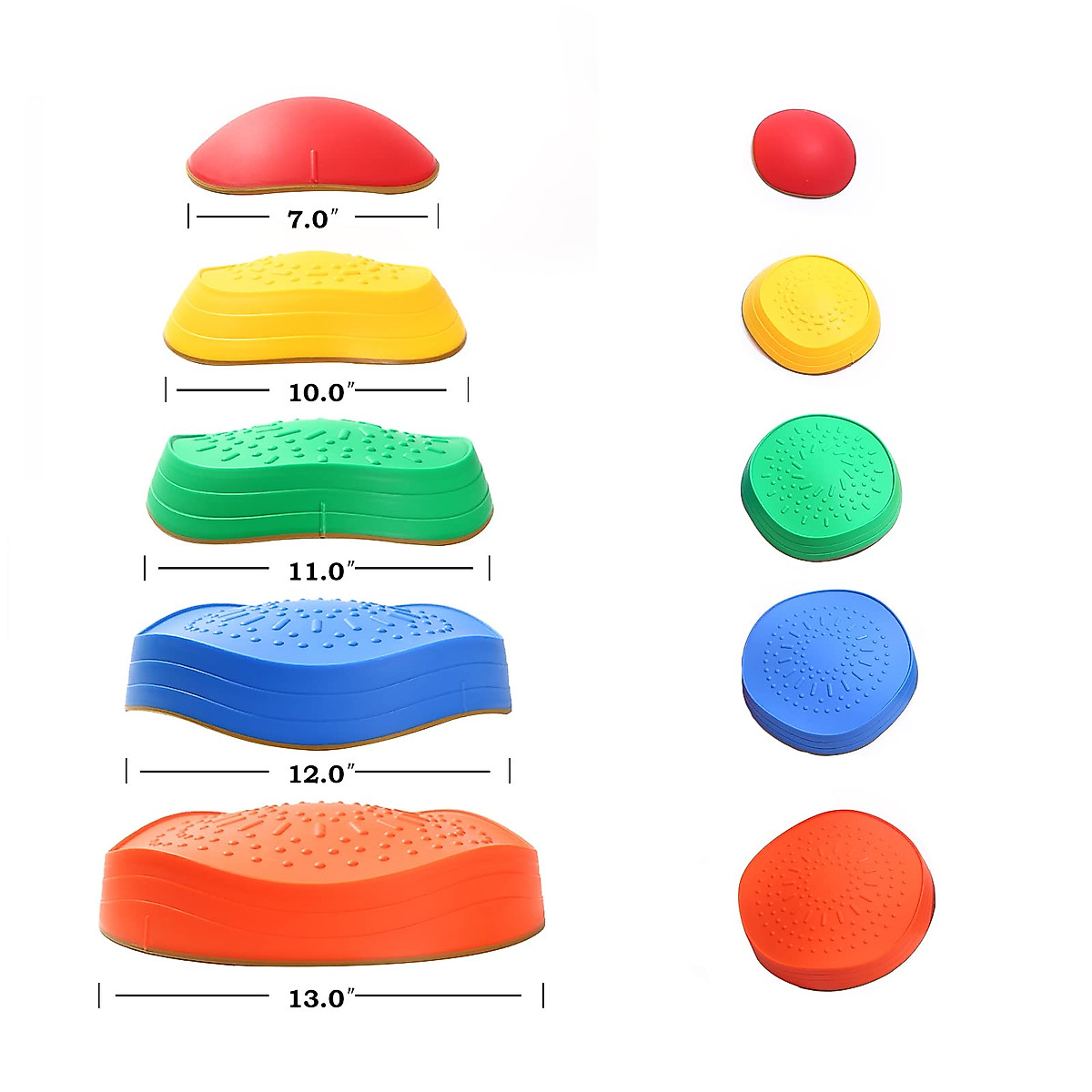 makarci Stepping Stones for Kids, 5pcs Non-Slip Plastic Balance stones, Promoting Children's Coordination Skills Sensory Play Equipment, toddler toys for Age 3 4 5 6 7 8 Years