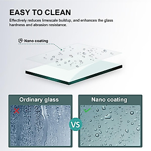 SIEPUNK Folding Glass Shower Doors for Bathtub, 36 in. W x 55 in. H Pivot Frameless Tub Shower Door, Tempered Glass Shower Panel Screen, Chrome