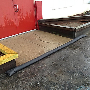 Quick Dam QD65-2 5' Barrier Water Flood Dam Bags, 2 Pack, Black