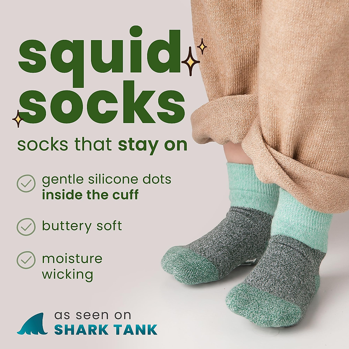 squid socks Unisex Cotton Socks | 0-6M, 6-12M, 12-24M, & 2T-3T | Grip Socks that Stay On | As Seen on Shark Tank | Chris