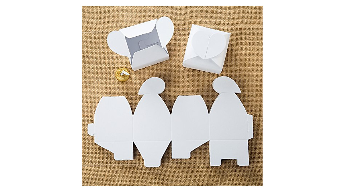 White Candy Boxes Bulk 50 Pack | Party Favors w/ Bow