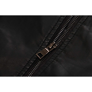 LJYH Boys' Faux Soft Leather Jackets Children Biker Outerwear Coats Black 5/6yrs