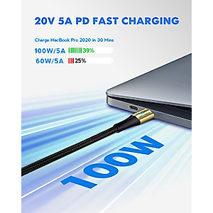 JIUWFOX USB C to USB C Cable,[2-Pack 8ft+4ft], USB C Charger Cable 100W/5A Fast Charging, for Samsung Galaxy S23/S22/S21, MacBook Pro 2020, iPad Pro 2020, LG, Pixel, Switch, and More.