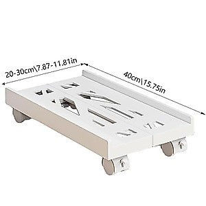 PHONME PC Stand Holder, Multi Colour PC Floor Cart, Polystyrene Computer Tower Stand, Adjustable Computer CPU Stand with Rolling Caster Wheels, Cart PC Riser Stand for Home Bedroom PC Printer