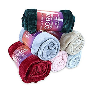 Arkwright Coral Fleece Throw Blankets - (Pack of 12) Soft, Warm, and Large, Bulk Bed Throws for Bedding, Couch, and Travel, 50 x 60 in, Assorted Colors