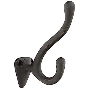 Emtek 86106 Sandcast Bronze 4-1/4 Inch Double Robe Hook, Medium Bronze