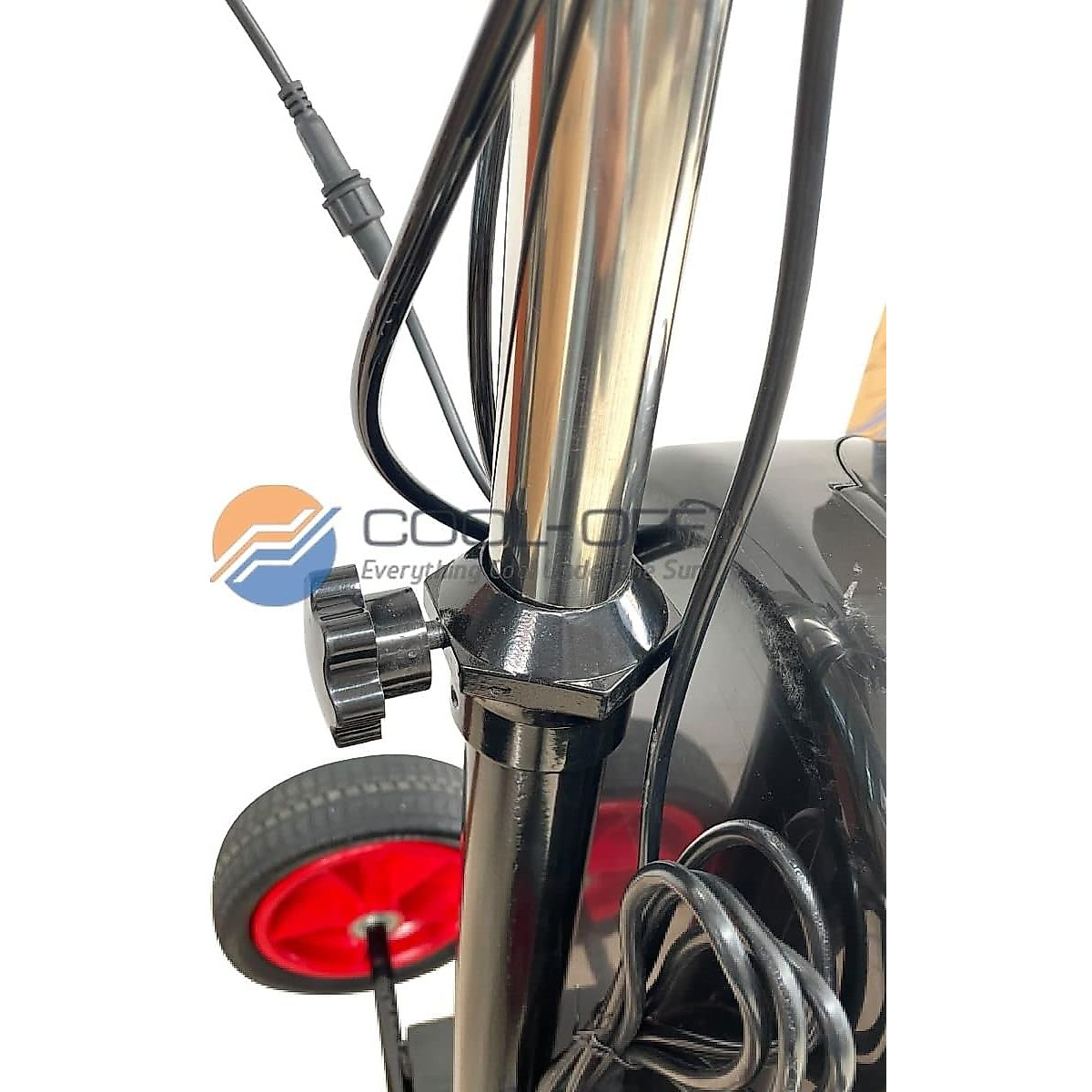 Cool-Off Island Breeze Oscillating Misting Fan, 3 Cooling Speeds with 12 Gallon Tank, Adjustable Height, Art Deco Pedestal Fan for Backyards, Patios and More, 26 Inch, Black