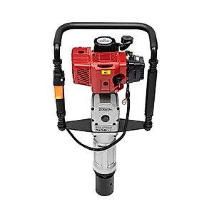 52CC Gas Powered T-Post Driver with Air-Cooled Cooling System 1900W Portable Petrol Piledriver Single Cylinder Gasoline Petrol Garden Fencing Tool Machine for Professional, Daily Household