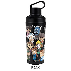 Avatar The Last Airbender OFFICIAL Avatar Group Chibi 18 oz Insulated Water Bottle, Leak Resistant, Vacuum Insulated Stainless Steel with 2-in-1 Loop Cap