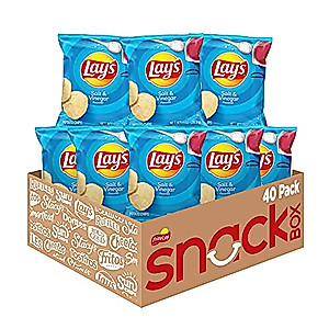 Lay's Potato Chips, Salt & Vinegar, 1 Ounce (Pack of 40)