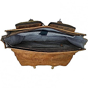 C CUERO 18 Inch Retro Brown Laptop Messenger Bag Office Briefcase Crossbody Travel Bag For Men And Women Bag Office Laptop Bag (retro briefcase)