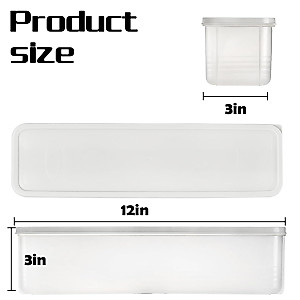 Voittozege 6 Pack Pasta Storage Containers with Lid Clear Spaghetti Storage Container Organizer 3 x 12 x 3inch Stackable Long Noodle Holder for Storing Pasta Spaghetti Candy - Food Storage BPA Free