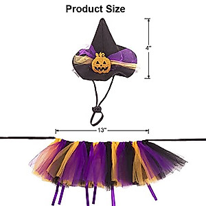 ADOGGYGO Halloween Dog Costume, Halloween Dog Bandana Hat Tutu Set, Purple Dog Halloween Costume Halloween Hat Bandana Costumes for Dogs Pets