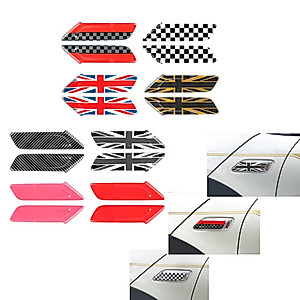 Heinmo Car Side Scuttle Stickers Turn Signal Lamp Pattern Decorative Shell ABS Cover Decals for Cooper Clubman F54 (Gold Union Jack)