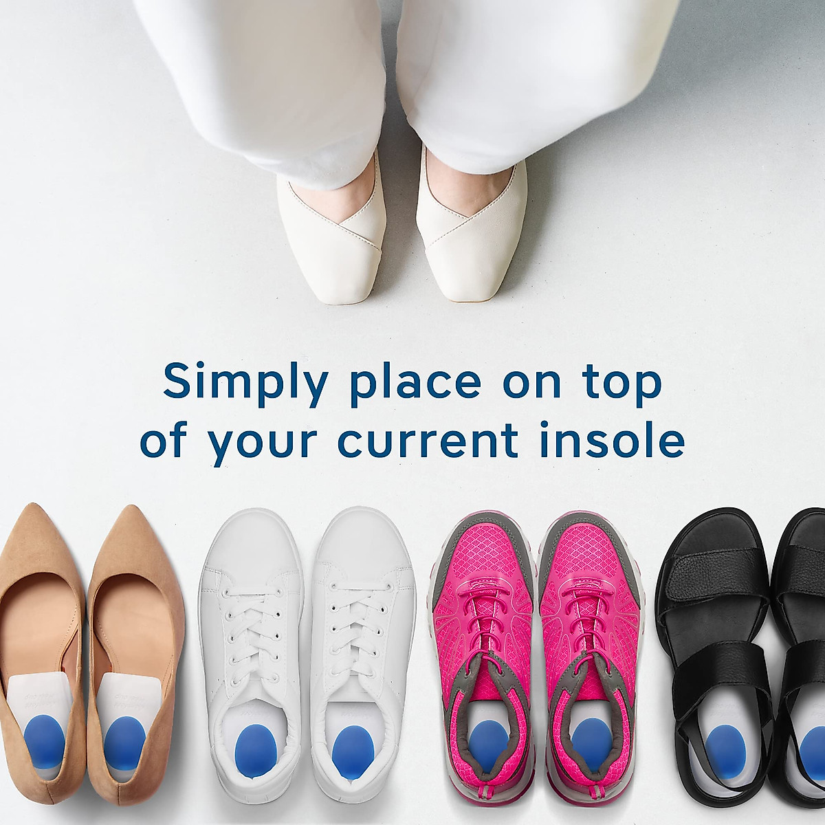 Figly Heel Cushions for Heel Pain Relief (4 Pack) - Gel Heel Cups Heel Pain Gel Heel Cushion Inserts Heel Pads Men Women Plantar Fasciitis Heel Cups Heel Inserts Men Shoe Heel Spur Relief Products