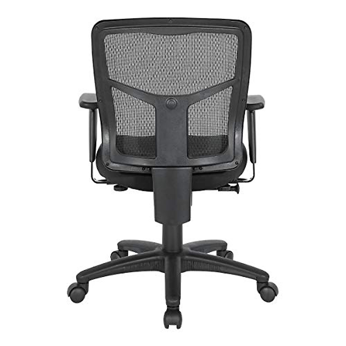 Office Star ProGrid Breathable Mesh Back Manager's Office Chair with Built-in Lumbar Support and Height Adjustable Padded Arms, Coal FreeFlex Fabric