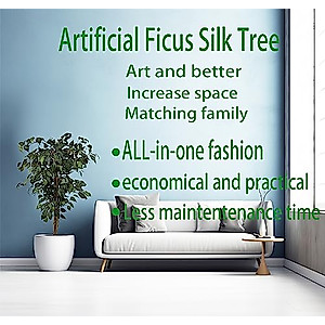 VIGGDA Artificial Ficus Trees 4ft（2pack） with Silk Leaves and Natural Trunk, Faux Ficus Tree with Sturdy Plastic Nursery Pot, Fake Ficus Tree for Office Home Farmhouse for Indoor Outdoor Decor