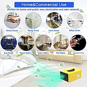 [Upgraded 5000 Sq Ft]Ozone Machine Generator 20000mg/h High Capacity Long-life quartz ozone tube,Ozone Machine Odor Removal,Suitable for Large Space Areas home,Basement,Office,Bathroom,Car,Pet,Hotel.