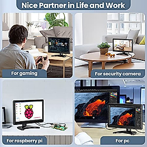 Eyoyo 12 Inch Small HDMI Monitor, Mini Monitor Portable IPS Display, External Monitor for Laptop Security Camera Raspberry pi, 1366x768 HD Monitor, Built-in Speaker…