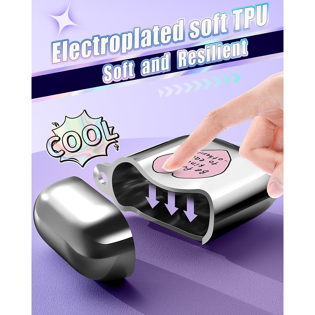 Ayochan for AirPods 2nd/1st Generation Case Cover for Women Cute Love Heart Funda Girly Pretty Aesthetic Kawaii Unique Design with Keychain Protector Estuche Soft TPU for Apple AirPod 2/1 Gen Cases