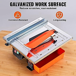 VEVOR Wet Tile Saw, 7-inch 65Mn Steel Blade, 3300 RPM Induction Motor, Tile Cutter Wet Saw with Water Reservoir, 0-45 Degrees Miter Angle for Cutting Tiles and Stones, for DIY Enthusiasts