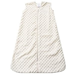 HALO Sleepsack Plush Dot Velboa Wearable Blanket, TOG 1.5, Cream, Small