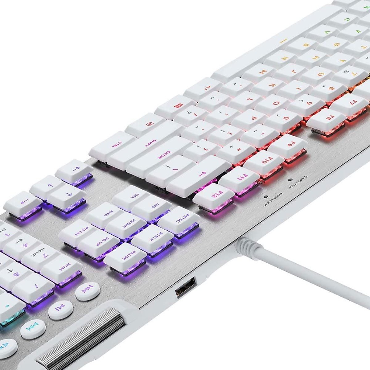 Logitech G815 LIGHTSYNC Full-Size Wired Mechanical GL Tactile Switch Gaming Keyboard - White (Renewed)