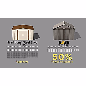 Arrow 10' x 8' EZEE Shed Charcoal with Cream Trim Extra High Gable Steel Storage Shed