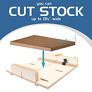 Fulton MDF Crosscut Sled for Table Saw | Aluminum Miter Slot Runners | Adjustable Stop & Transparent Guard | Cut Precise Accurate Miters | Cross Cut Sled For a Table Saw | Angle Table Saw Sled Kit