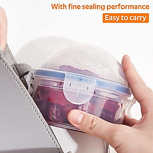 EMVANV 2 PCs Small Fruit & Vegetable Storage Containers With Lid, Onion & Tomato Lemon Apple Produce Saver Holder, Portable Savers, Transparent