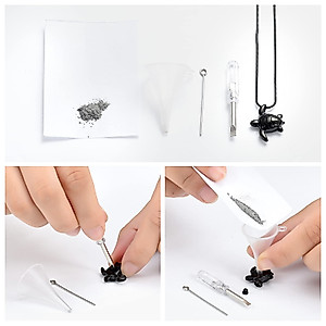 Imrsanl Sea Turtle Cremation Jewelry for Ashes Necklace Keepsake Memorial Urns Pendant Jewellery for Pets/Human (Black)